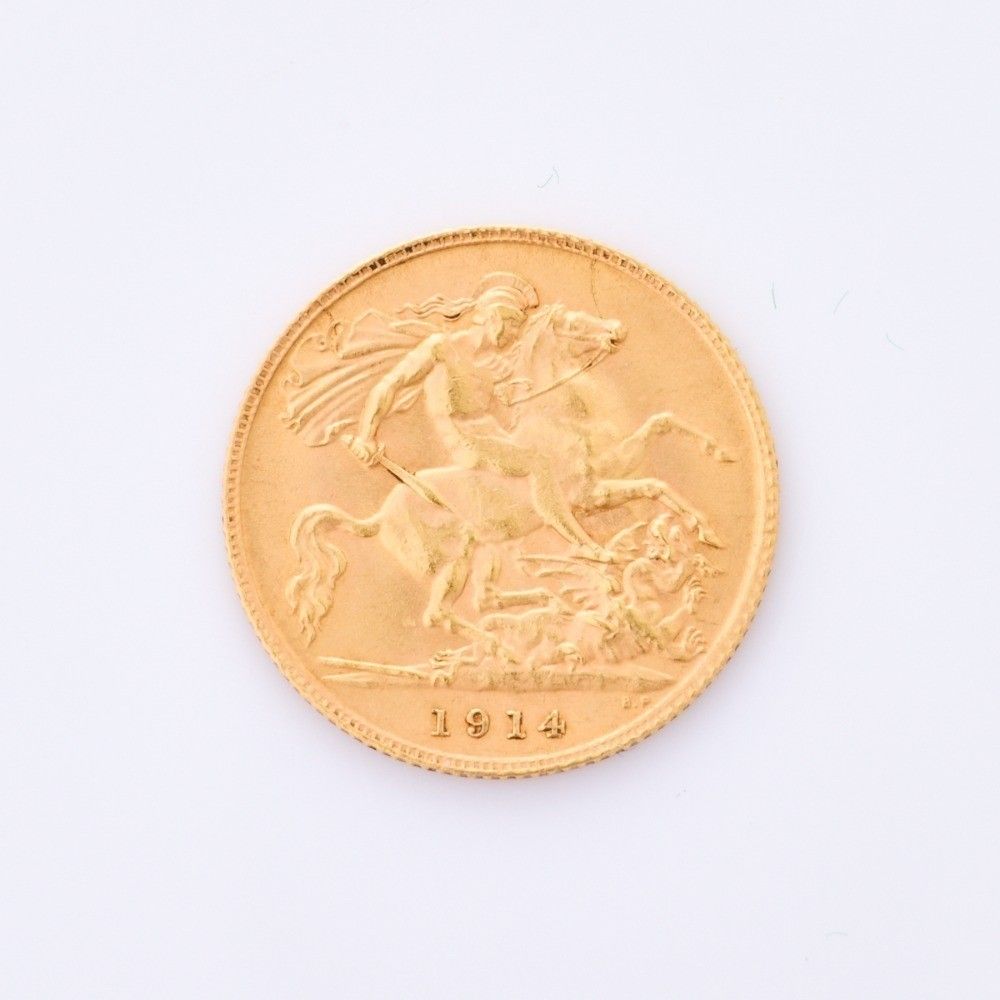 1914 Half Sovereign Coin: 19.3mm Diameter, 3.99g Weight - Rare! - Coins ...