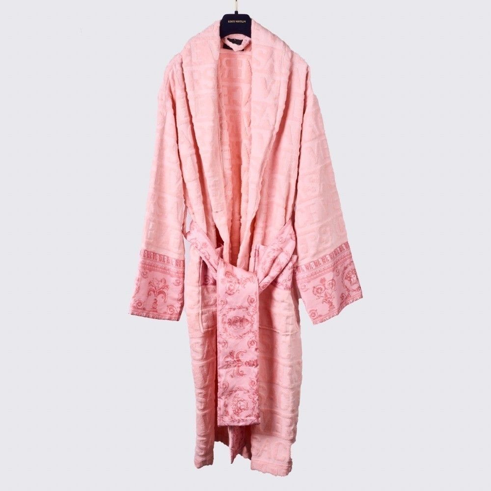 Versace I Love Baroque Pink Bathrobe, Size L, 2024 - Shawls, Scarfs ...