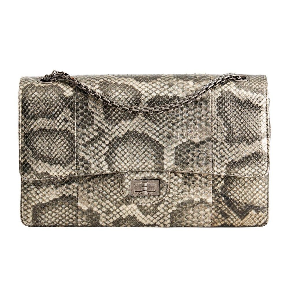 Chanel 2.55 Reissue 227 Exotic Python Flap Bag in Grey - Handbags & Purses - Costume & Dressing ...