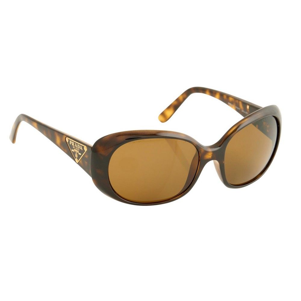Tortoiseshell Sunglasses with Enamel Prada Logo - Stylish Eyewear ...