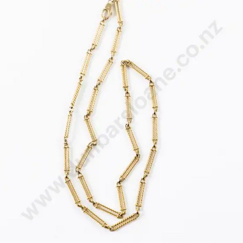 9ct Rail and Trace Link Neck Chain, 57cm Length - Necklace/Chain ...