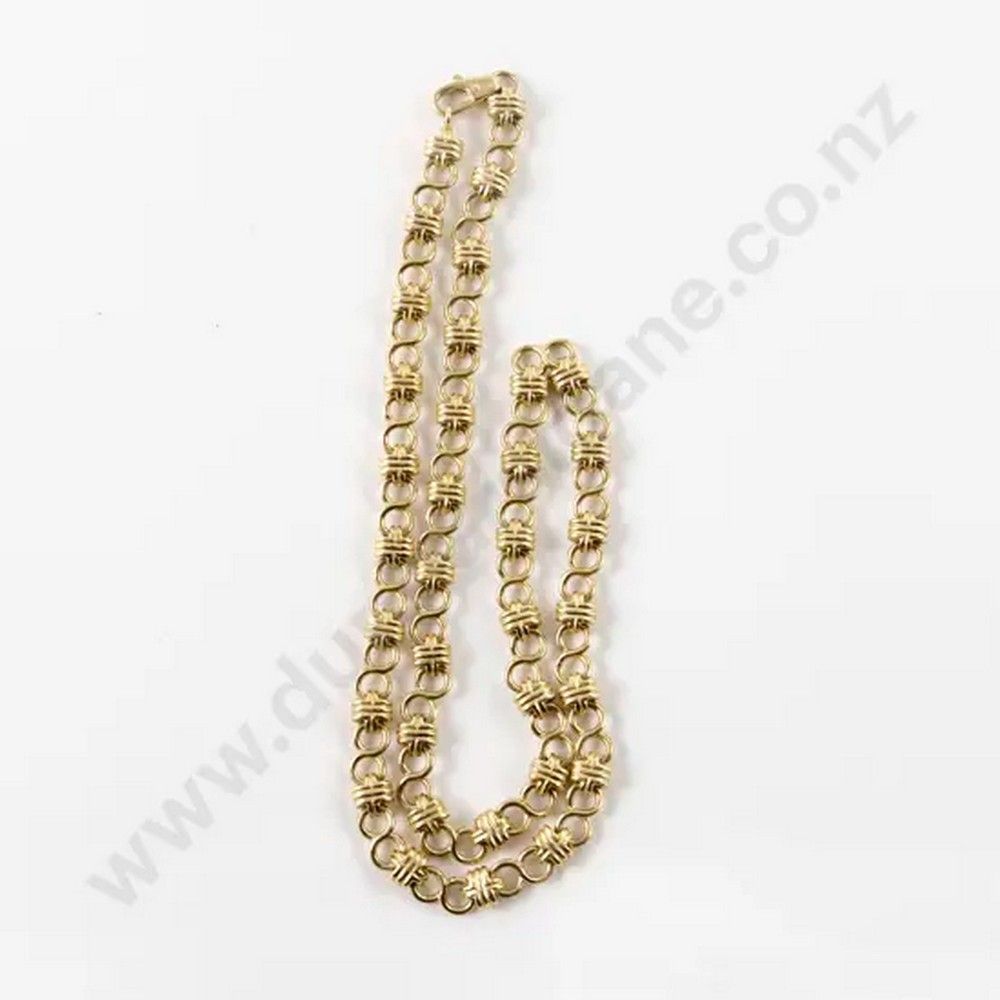 9ct Fancy Link Neck Chain, 50cm Length, Approx. 39.5gms - Necklace ...