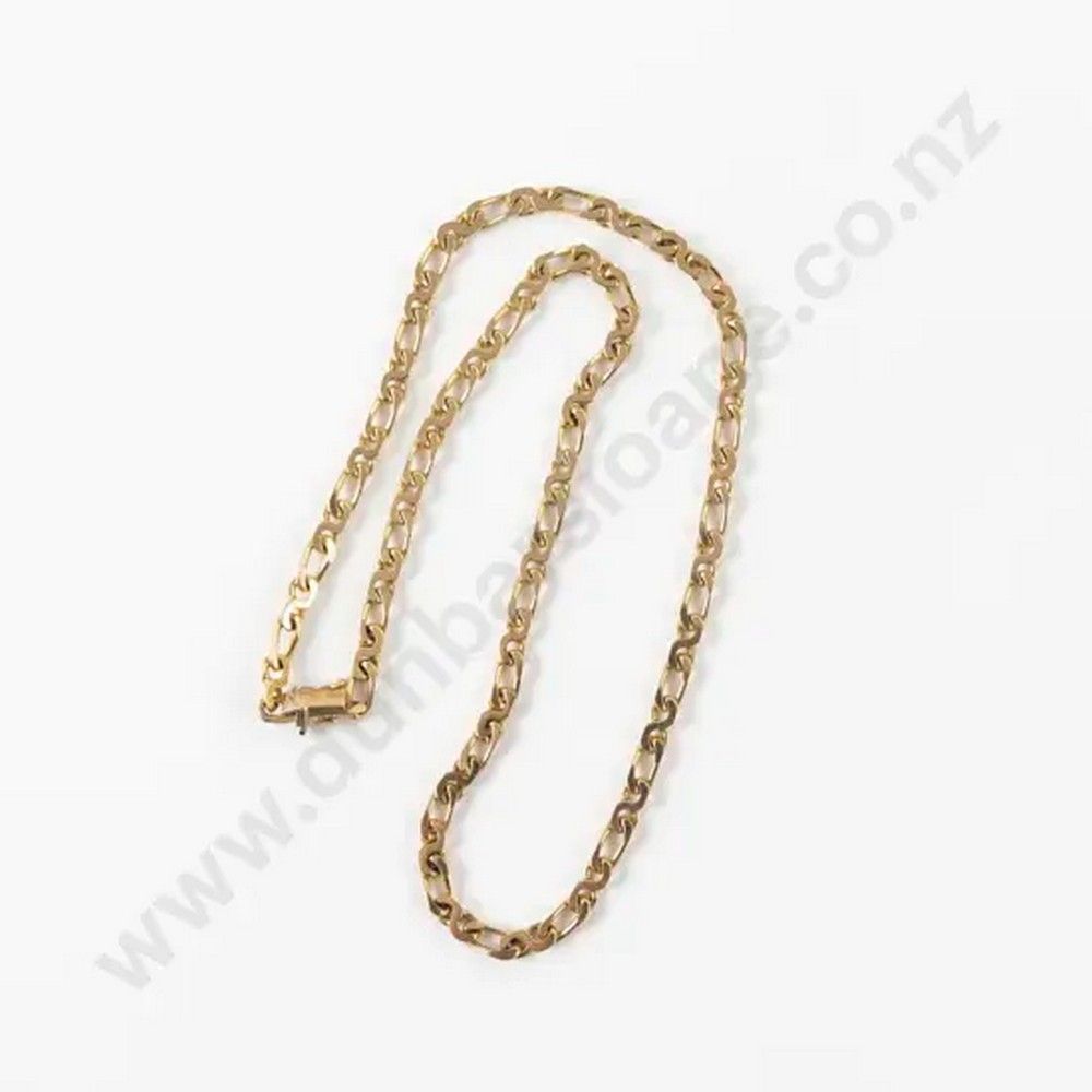 9ct Fancy Link Neck Chain, 51cm Length, Approx. 28.5gms - Necklace ...