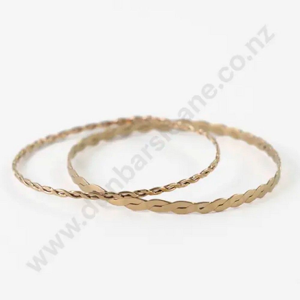 Pair of 9ct Gold Bangles, 6.5cm Diameter, 10g Each - Bracelets/Bangles ...