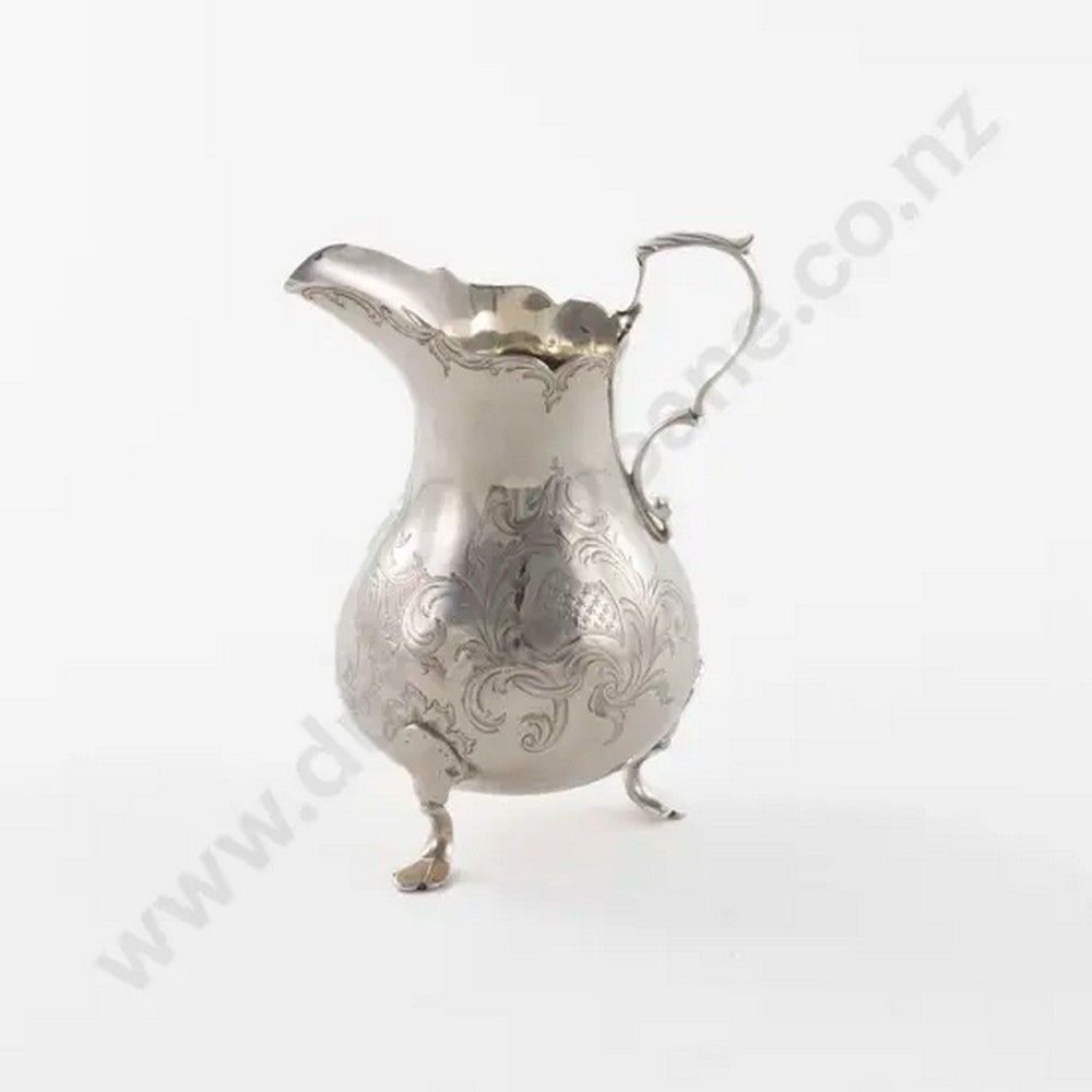 Victorian Sterling Silver Milk Jug, London 1844, Engraved Foliate ...