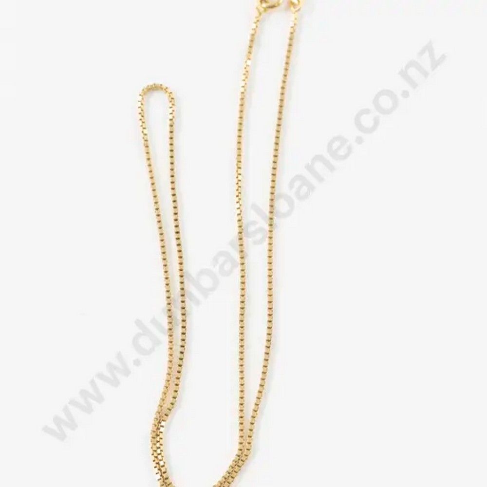 18ct Fine Box Link Neck Chain, 40cm Length, Approx. 4gms - Necklace ...