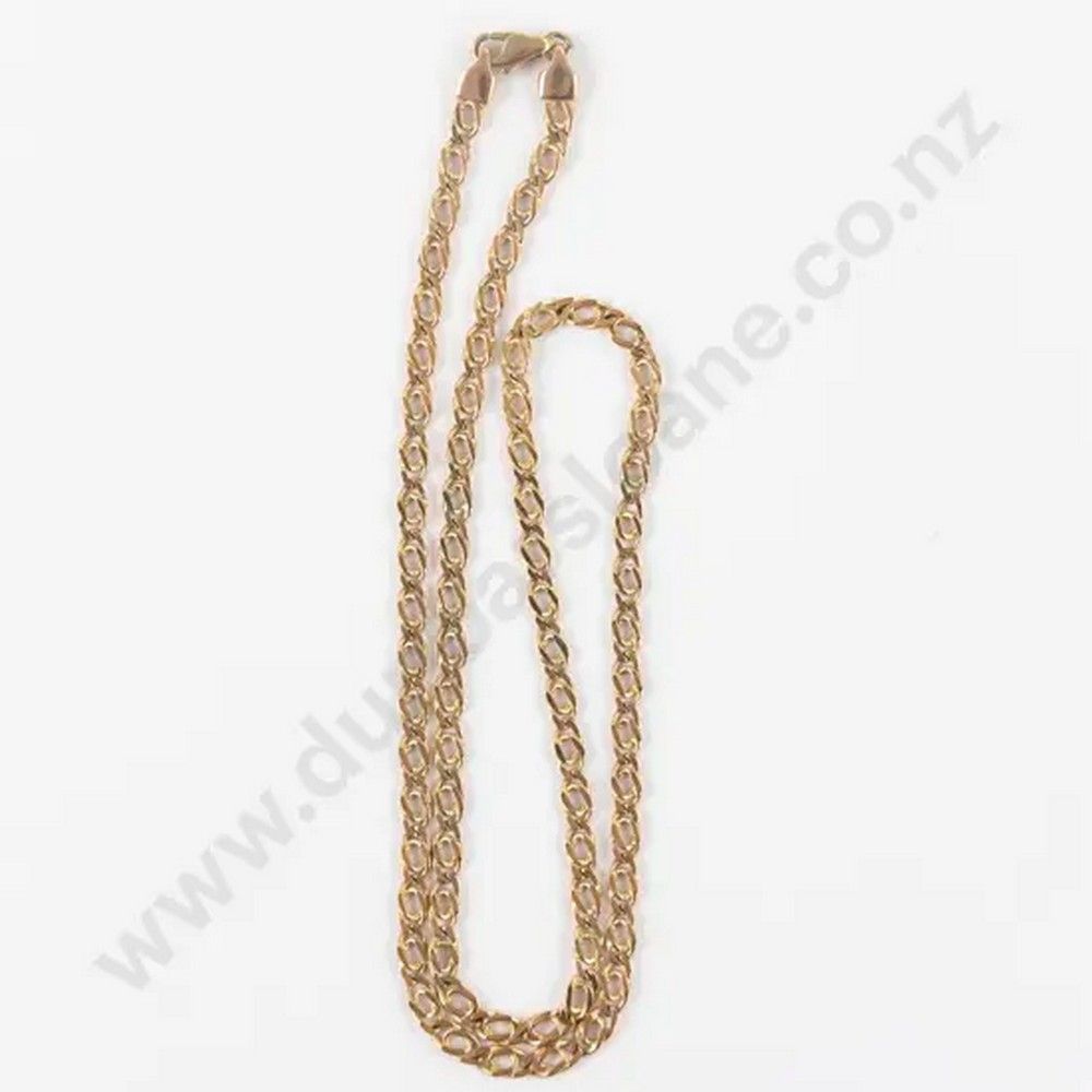 9ct Fancy Curb Link Neck Chain, 50cm Length, 11.5gms - Necklace/Chain ...