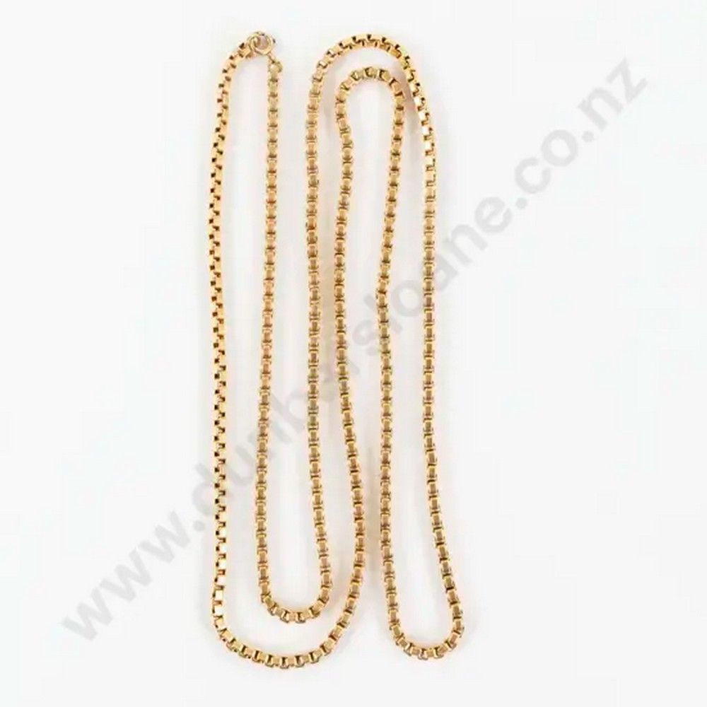 9ct Gold Fancy Box Link Neck Chain, 98cm Length - Necklace/Chain ...