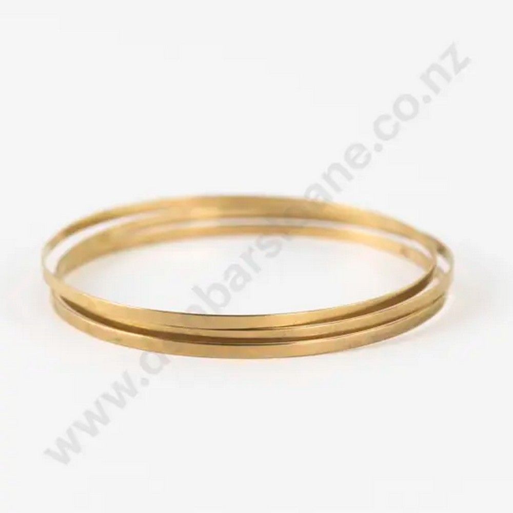 Set of Three 9ct Plain Bangles, 6.1cm Diameter, 8gms - Bracelets ...
