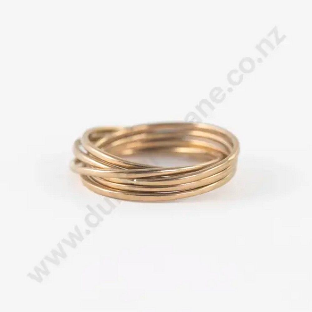9ct Six Band Interlocking Ring, 3.5gms, Size M, Unique Design - Rings ...