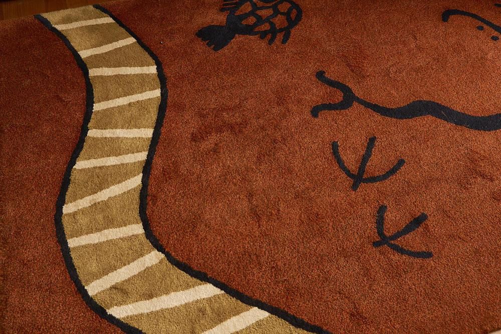 Indigenous Wool Rug in Orange, Brown and Black - Rugs & Carpets ...