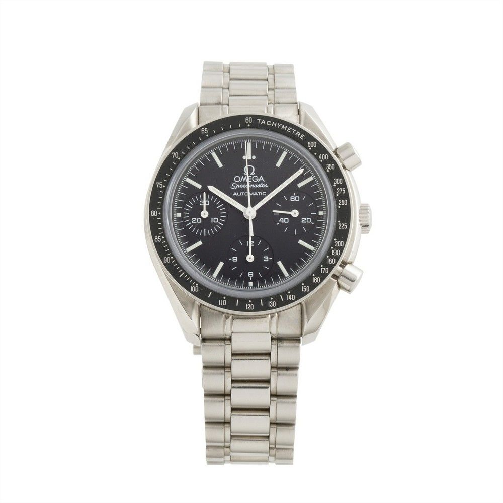 Omega Speedmaster Stainless Steel Chronograph Bracelet Watch Circa 1990 ...
