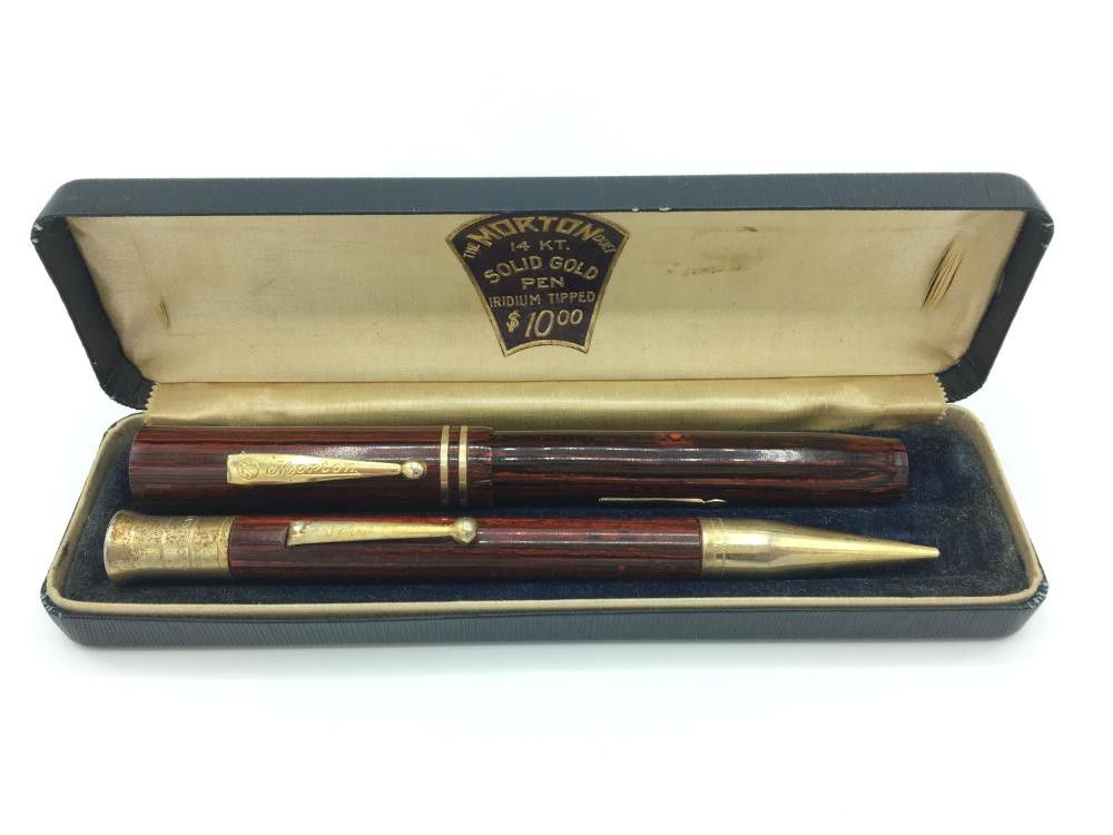 Red Wood Morton Pen and Pencil Set, 1925 - Writing - Pens - Recreations ...