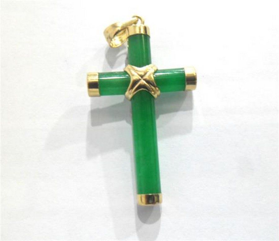 Jade Cross in 18ct Gold - Pendants/Lockets - Jewellery