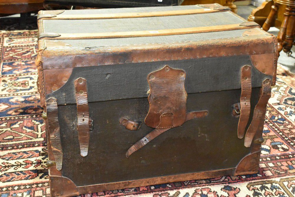 Timber and Leather Vintage Travel Chest with Drawers - Chests of ...