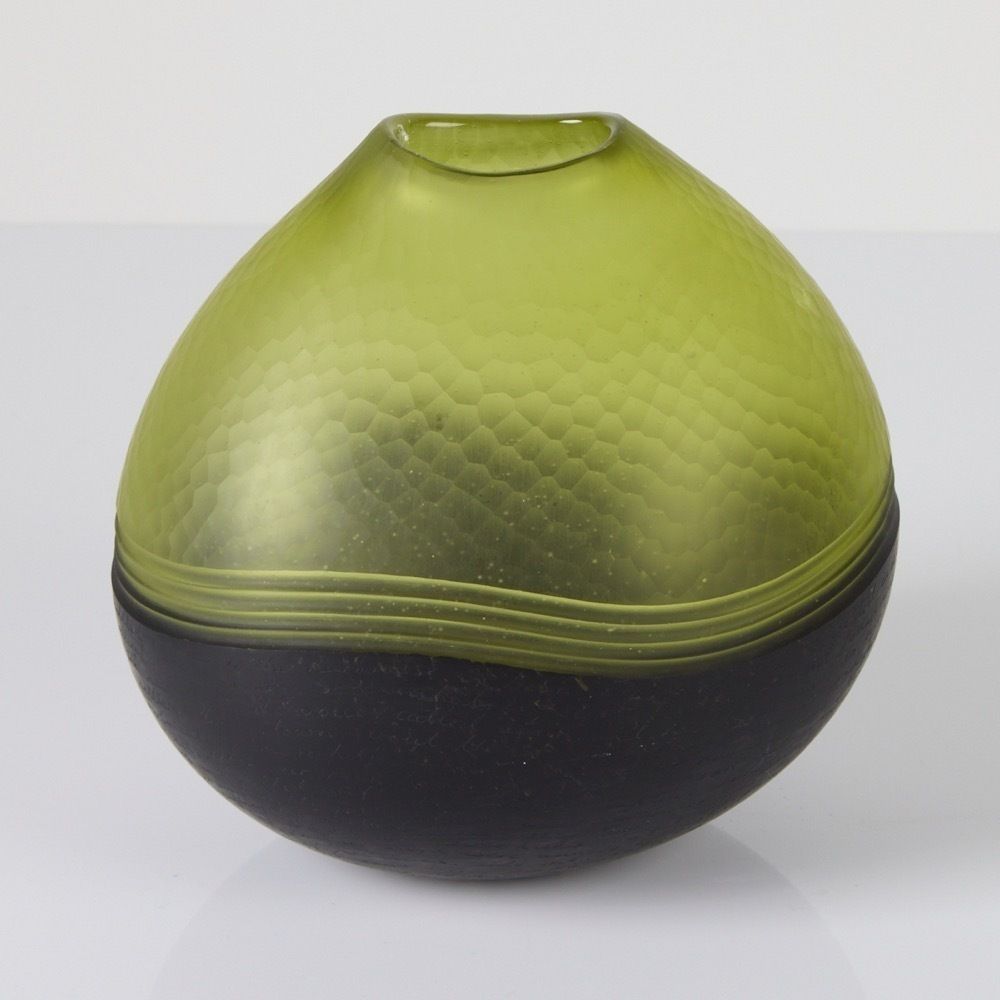 Lyndsay Patterson Green and Black Glass Vessel, Circa 2000 - New ...