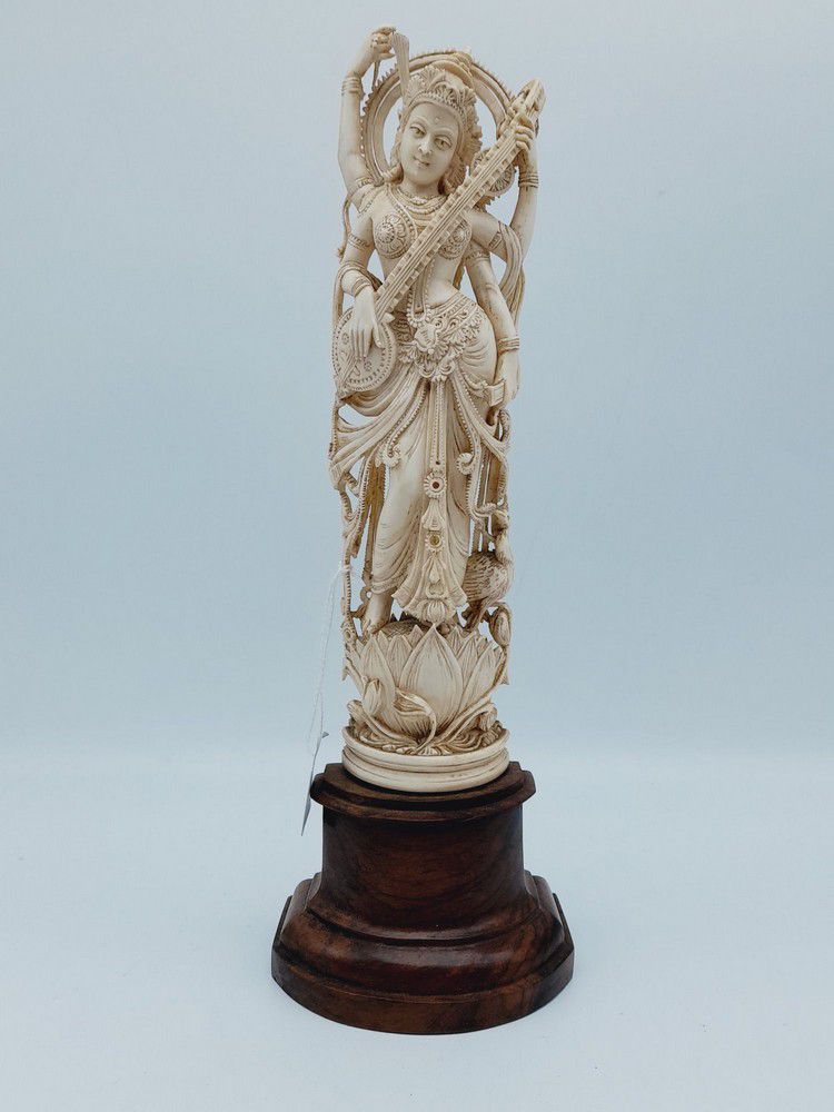 Intricate Indonesian Bone Carving of Shiva on Wooden Base - Zother ...