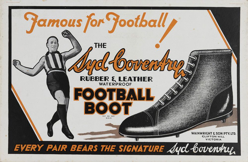 Syd Coventry Football Boot Advertising Sign - Sporting - AFL/VFL ...
