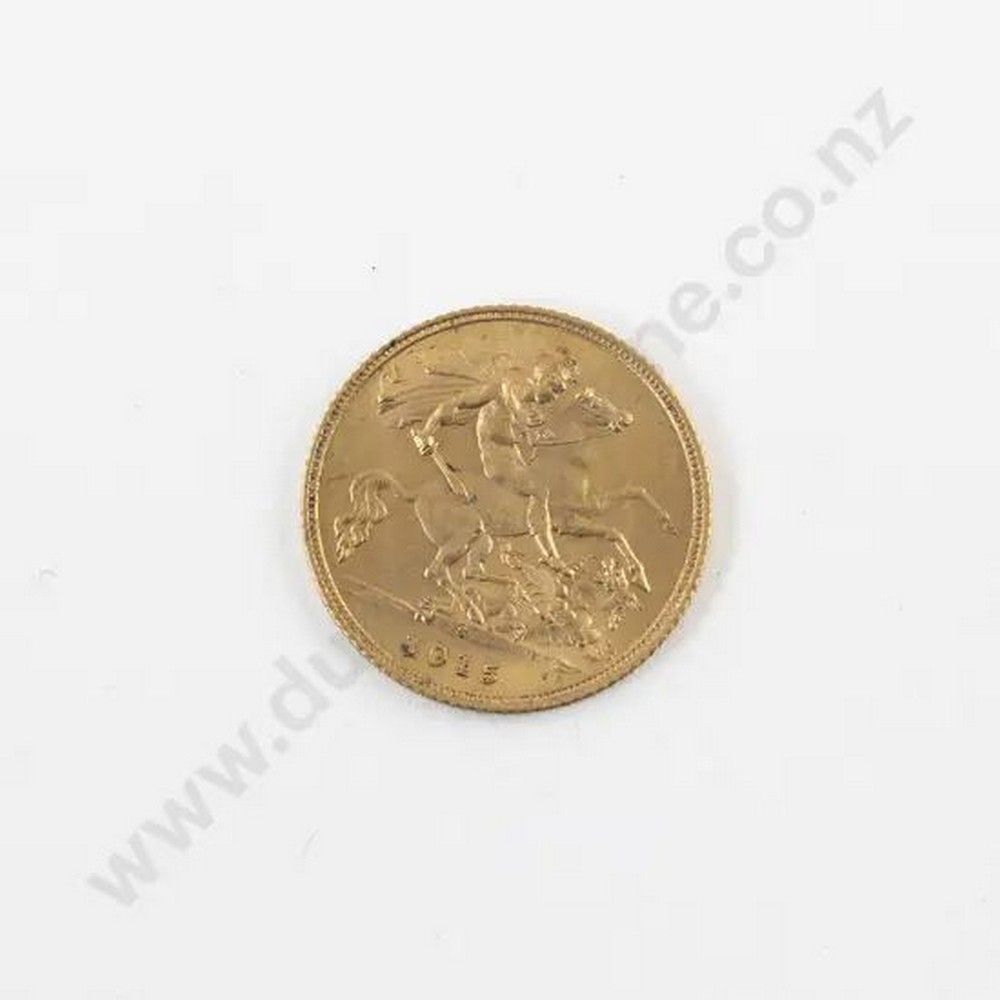 1915 George V Half Gold Sovereign with Sydney Mint Mark - Coins ...