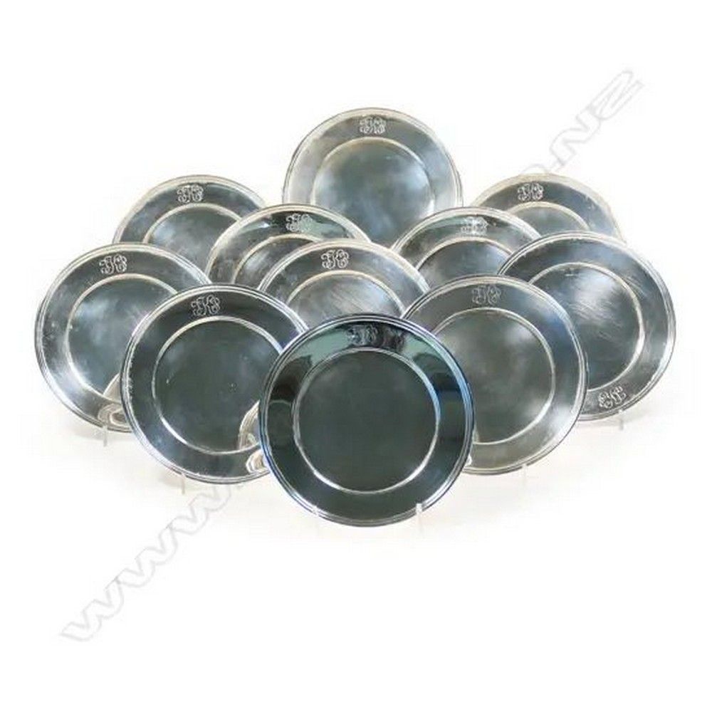 Set of 11 Cartier Sterling Silver Small Trays, Engraved Initials ...