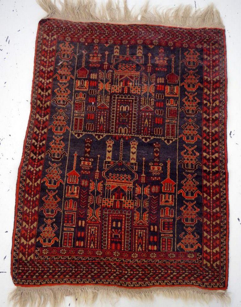 Middle Eastern Wool Rug with Architectural Scene - Rugs & Carpets ...