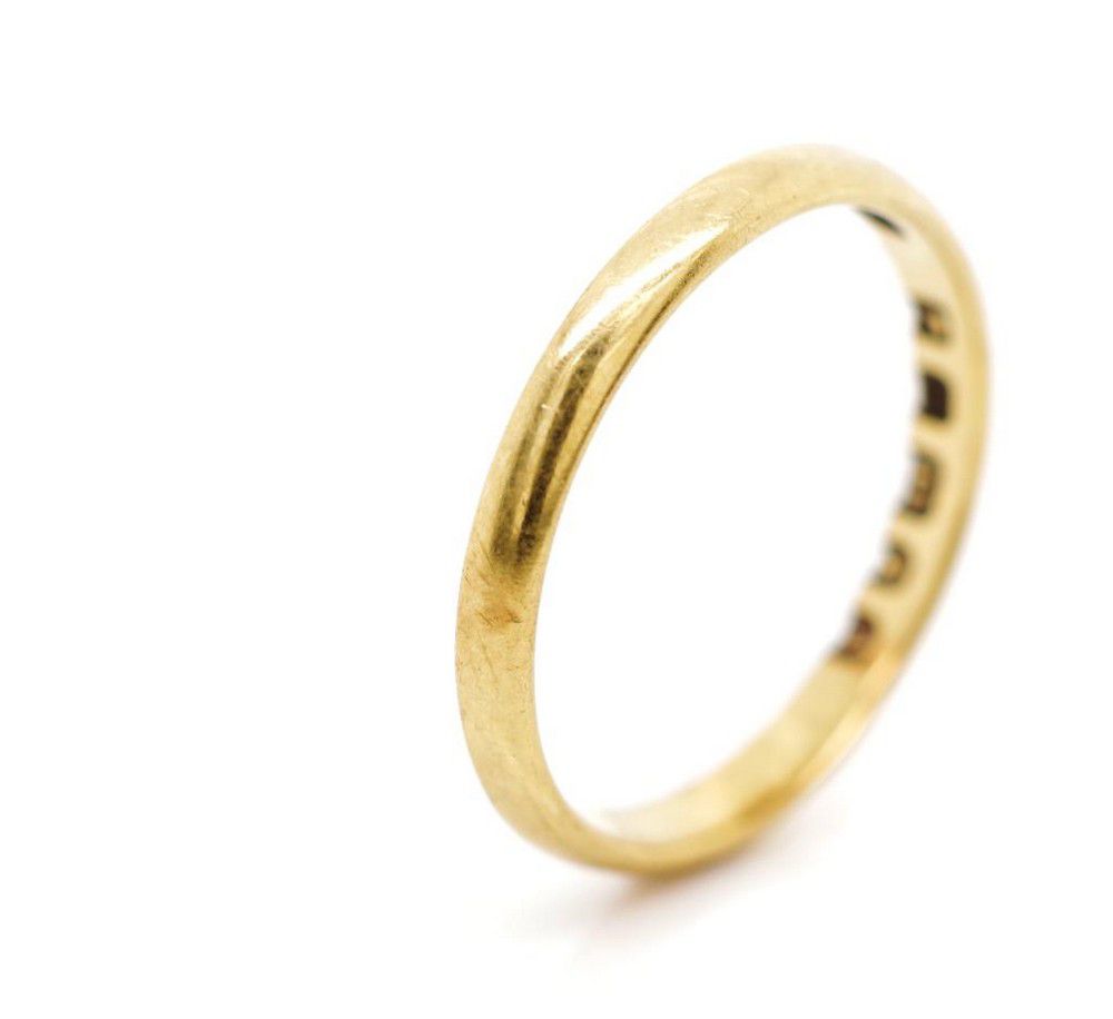 Victorian 18ct Gold Band Ring, London 1876, Size J - Rings - Jewellery