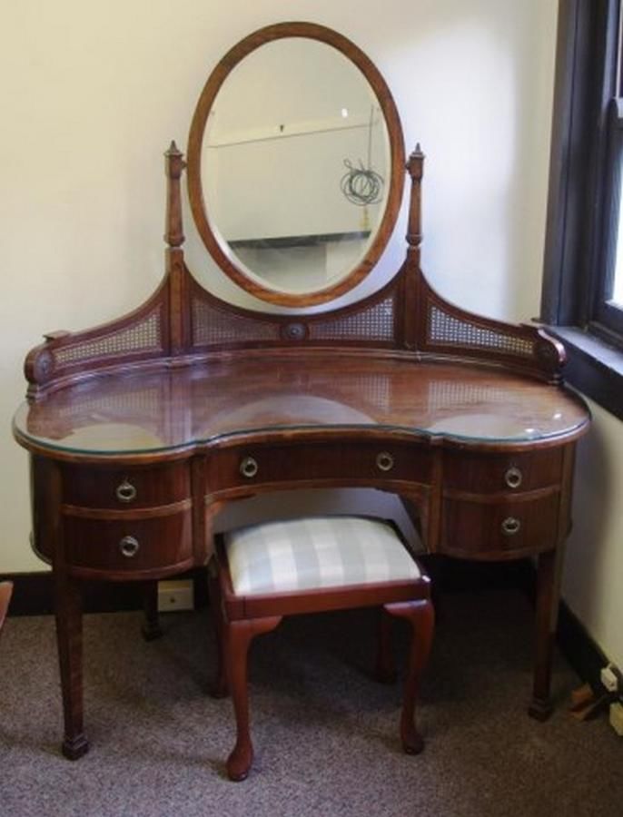 Vintage Kidney-Shaped Dressing Table and Stool Set - Dressing Tables ...