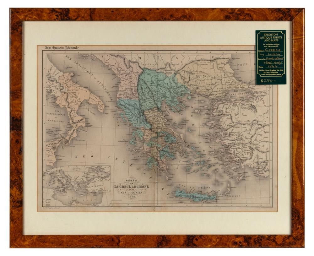 Ancient Greece & Colonies: Hand-Coloured Engraving by Legay (1864 ...