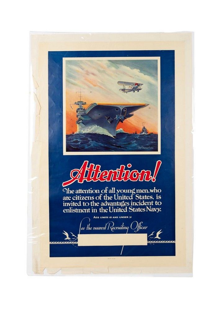 Enlist in the US Navy: Attention Young Men Poster - Prints - Posters - Art