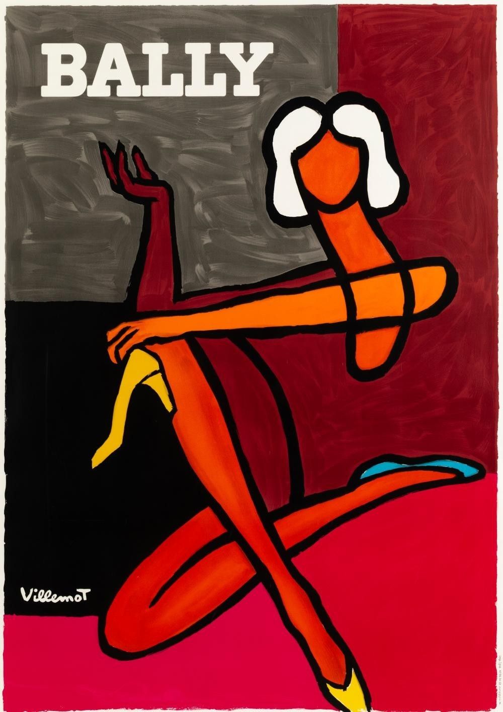 Bally Pink Lady Fashion Poster by Villemot (Reproduction) - Prints ...