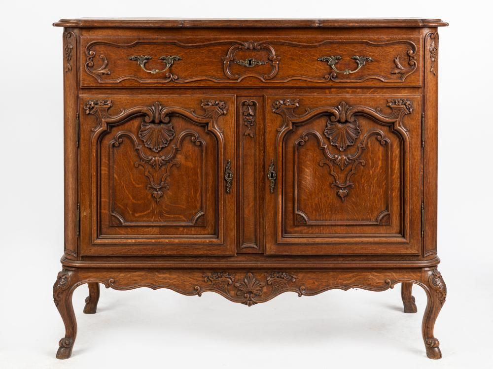 Flemish Carved Oak Buffet with Ornate Foliate Decoration - Cabinets ...