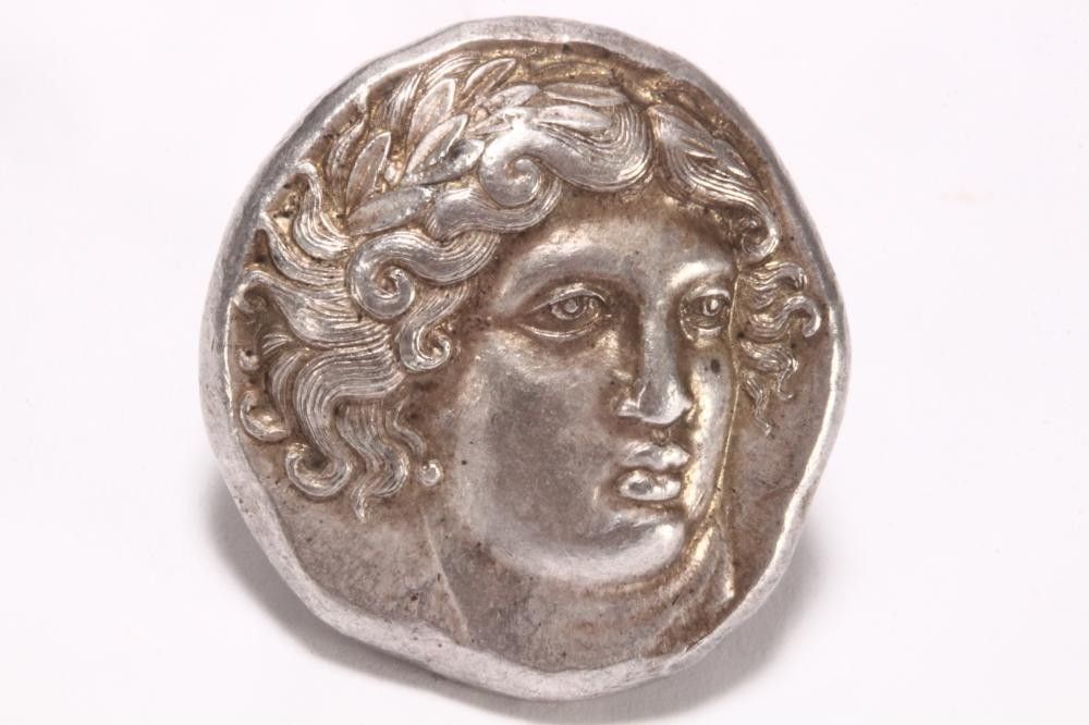 Greek Silver Tetradrachm Coin with Apollo Head, 15g, 23mm - Coins ...