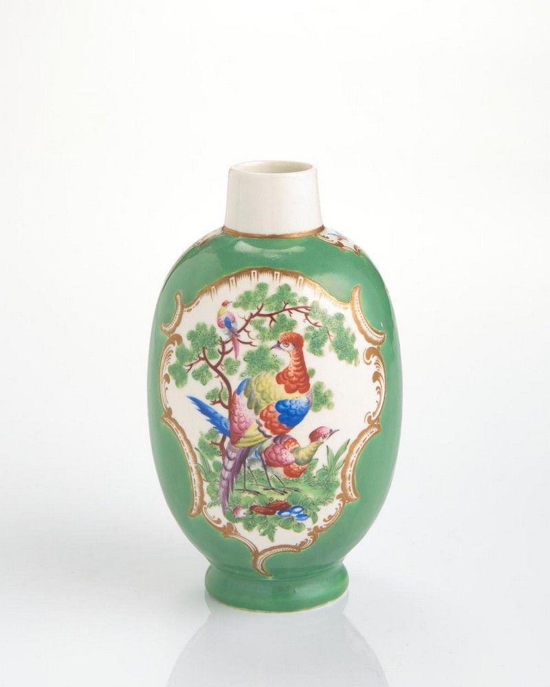 Worcester Green Ground Tea Canister, Exotic Birds, 1770 - Worcester ...