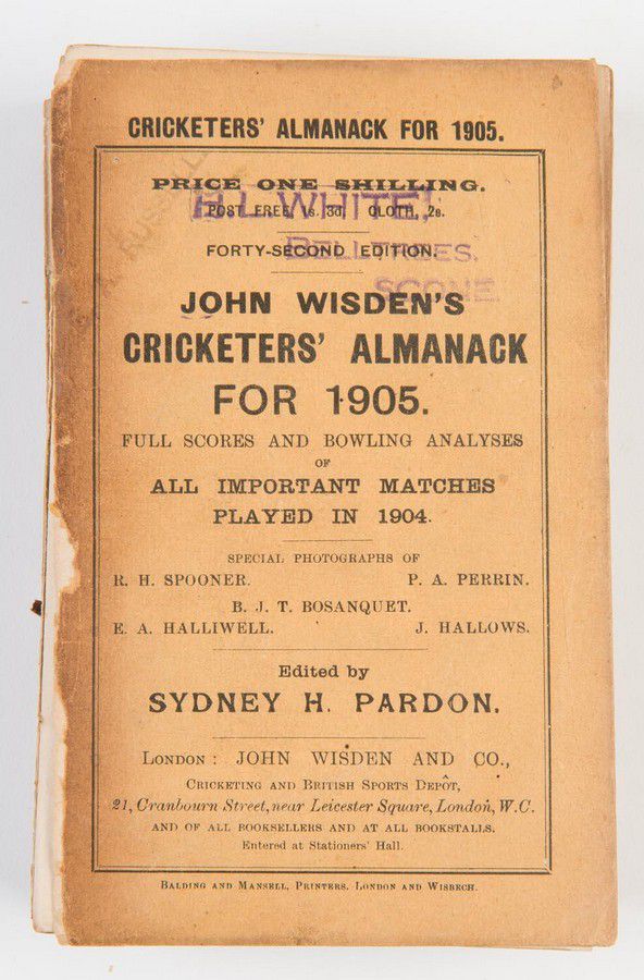 1905 Wisden Cricketers' Almanack in Fair/Good Condition - Sporting ...
