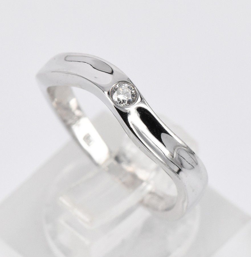 Wave Diamond Ring in 18ct White Gold - Rings - Jewellery