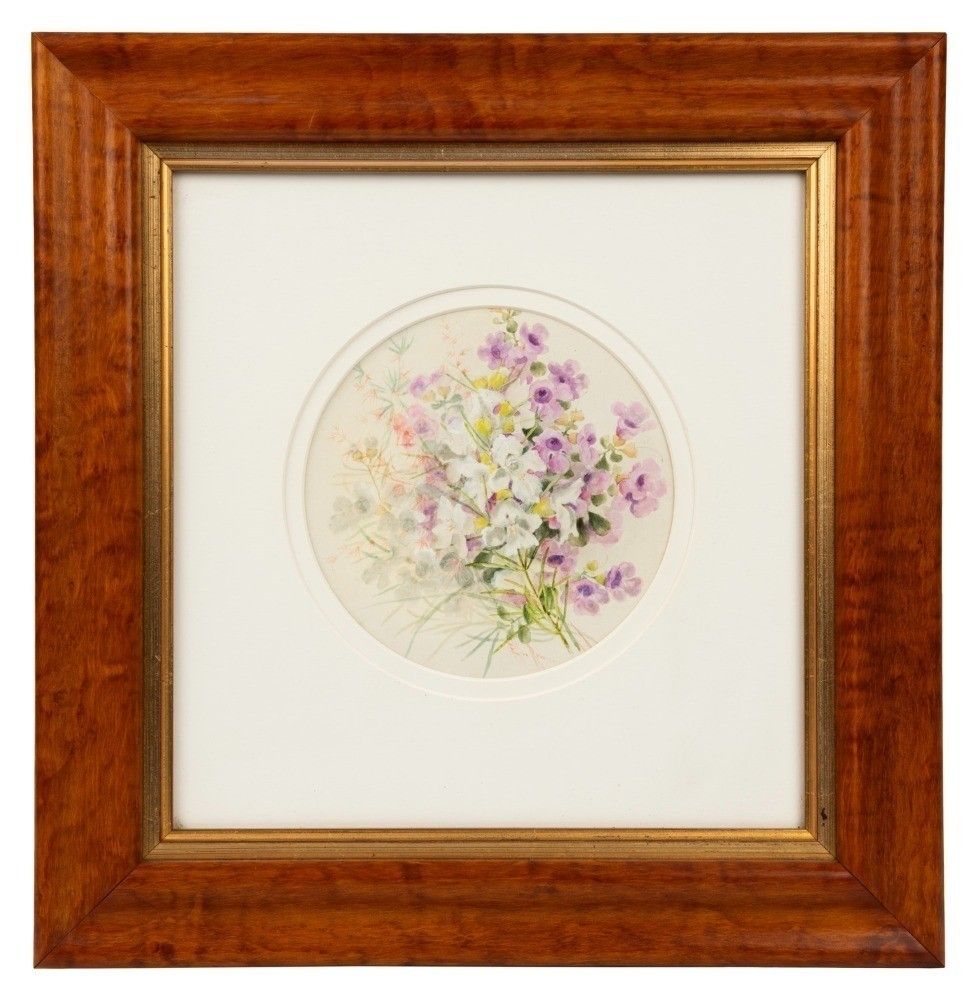 Purple and White Floral Study by Ellis Rowan - Watercolours, Other ...
