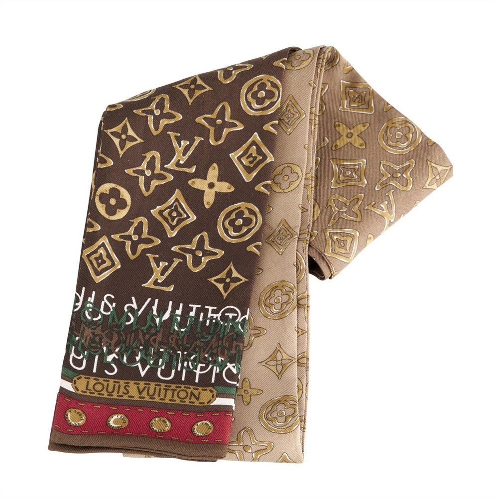 Louis Vuitton Silk Bandeau with Red and Green Monogram - Rugs & Carpets ...