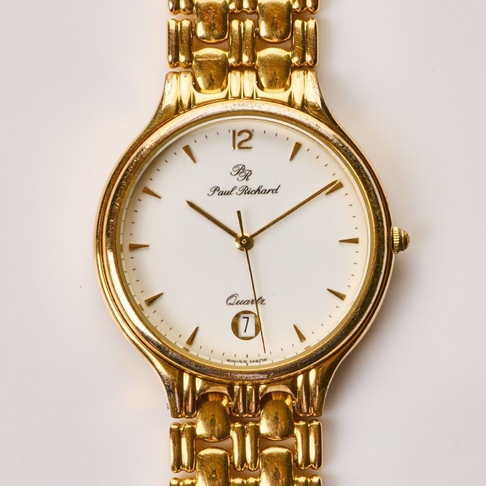 Vintage Paul Richard Quartz Watch with Gold Plated Bracelet - Watches ...