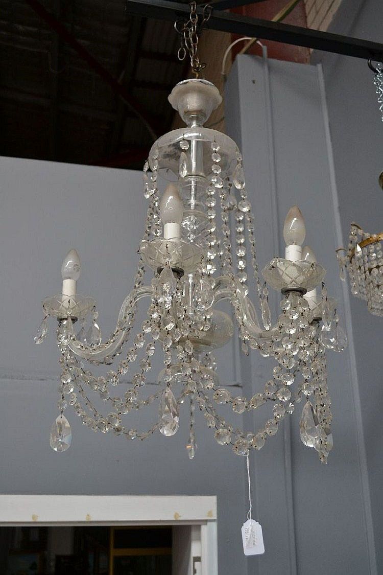 European Cut Crystal 5-Light Chandelier - Chandeliers - Lighting