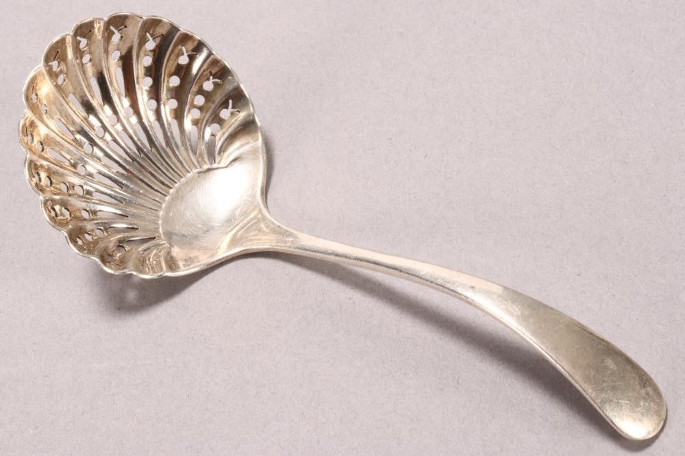 Victorian Sterling Silver Sifting Spoon, London 1894, Shell Bowl ...
