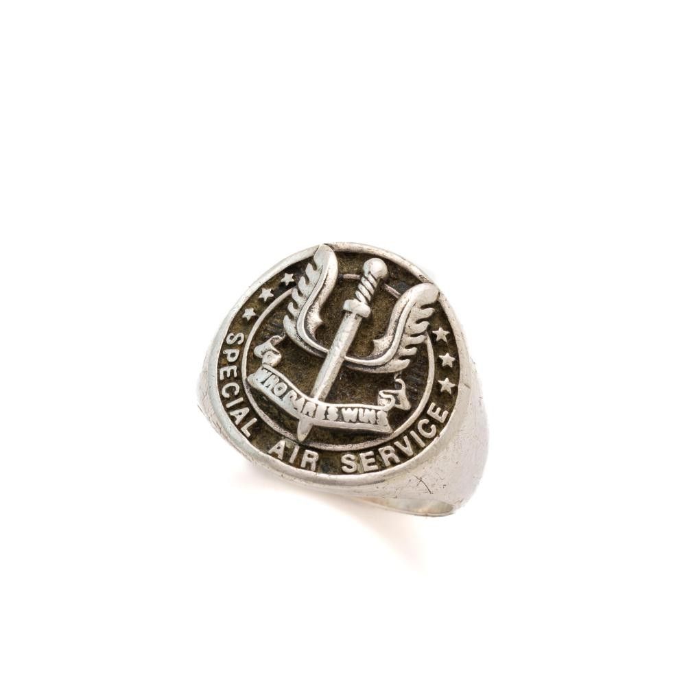 Silver SAS Signet Ring, Size T, Special Air Services - Rings - Jewellery