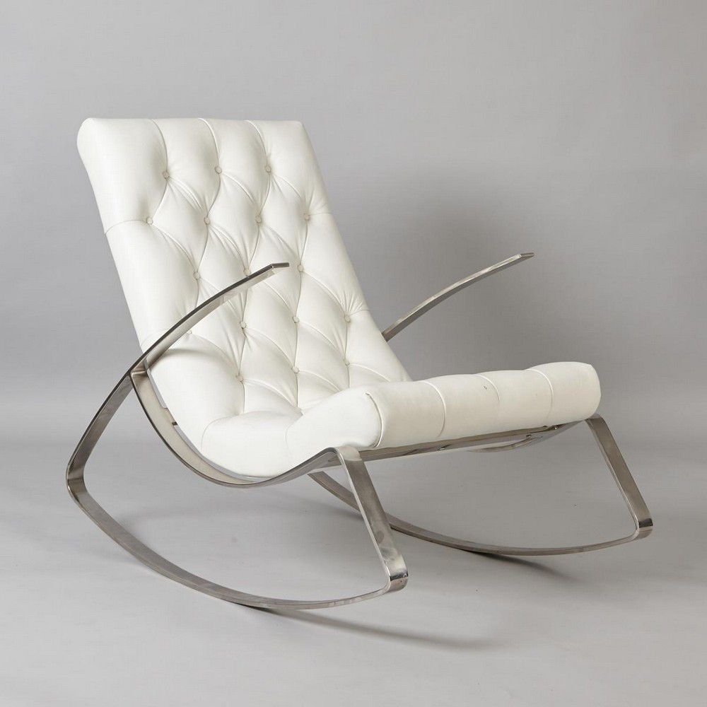 Chrome and Leather Rocking Chair - European - Furniture - Post 1950