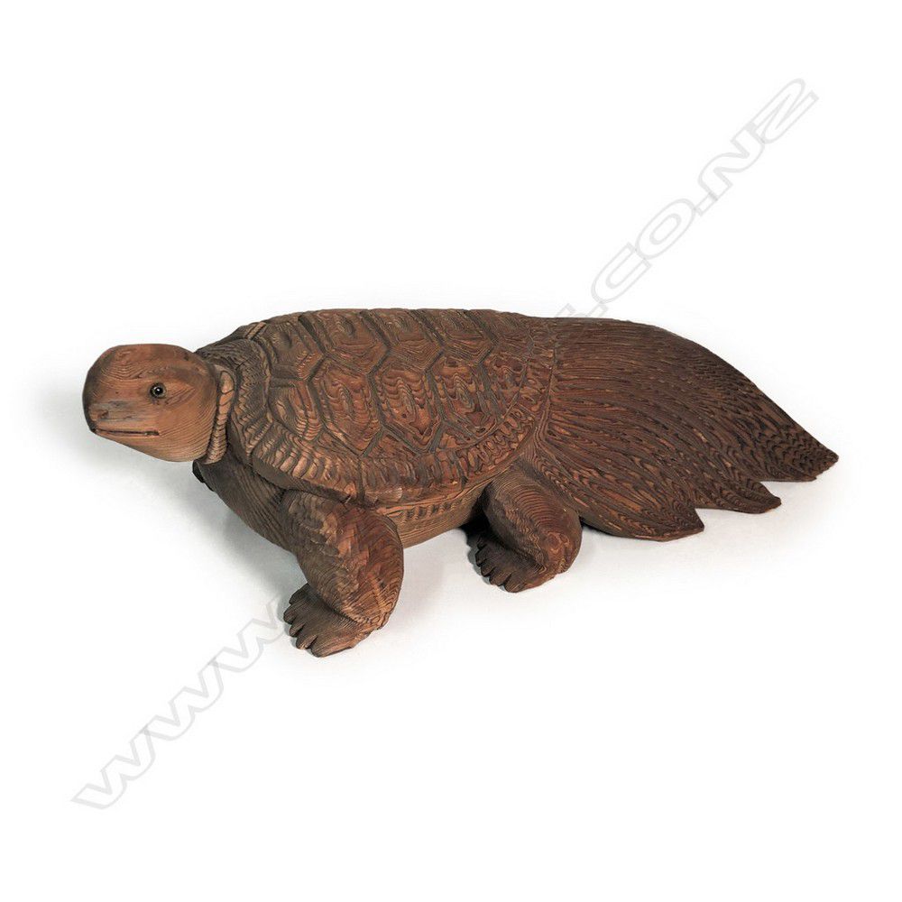 Mythical Japanese Cedar Minogame Turtle Sculpture - Zother - Oriental