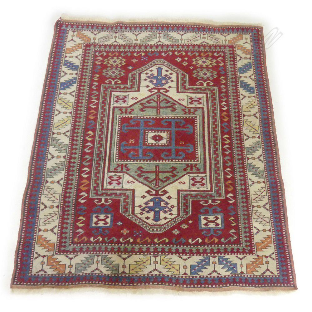 Turkish Geometric Medallion Rug - 106 x 130 cm - Rugs & Carpets ...