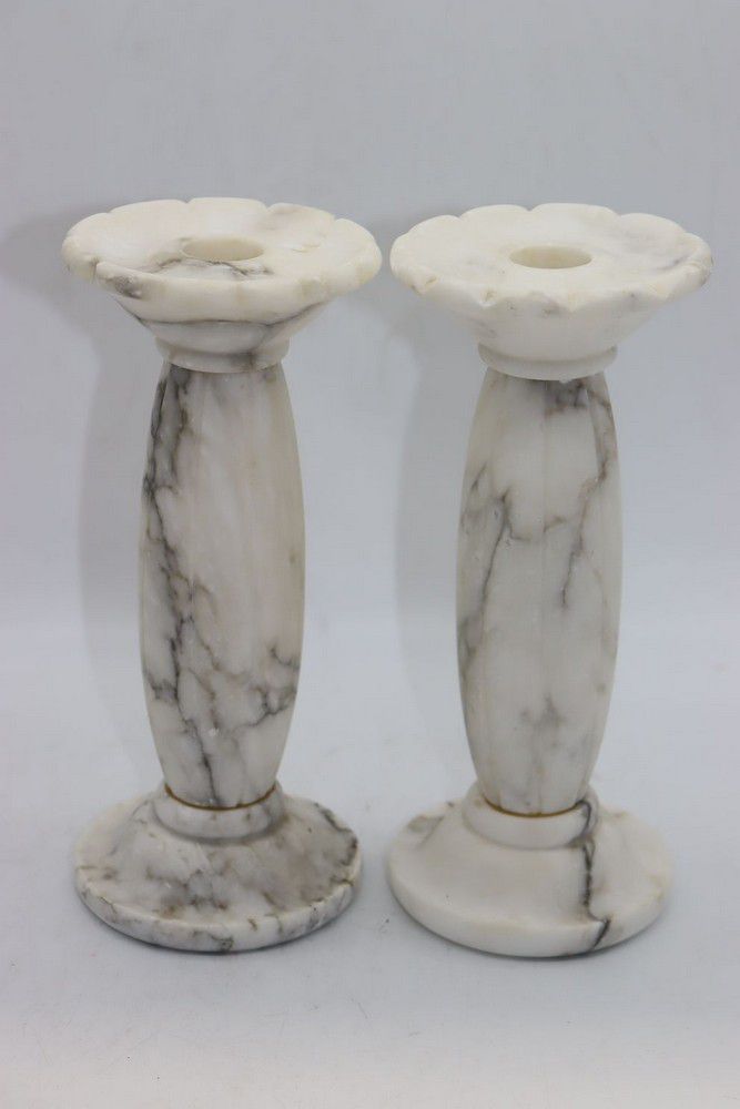 Polished Marble Classical Column Candlesticks - Candelabra/Candlesticks ...