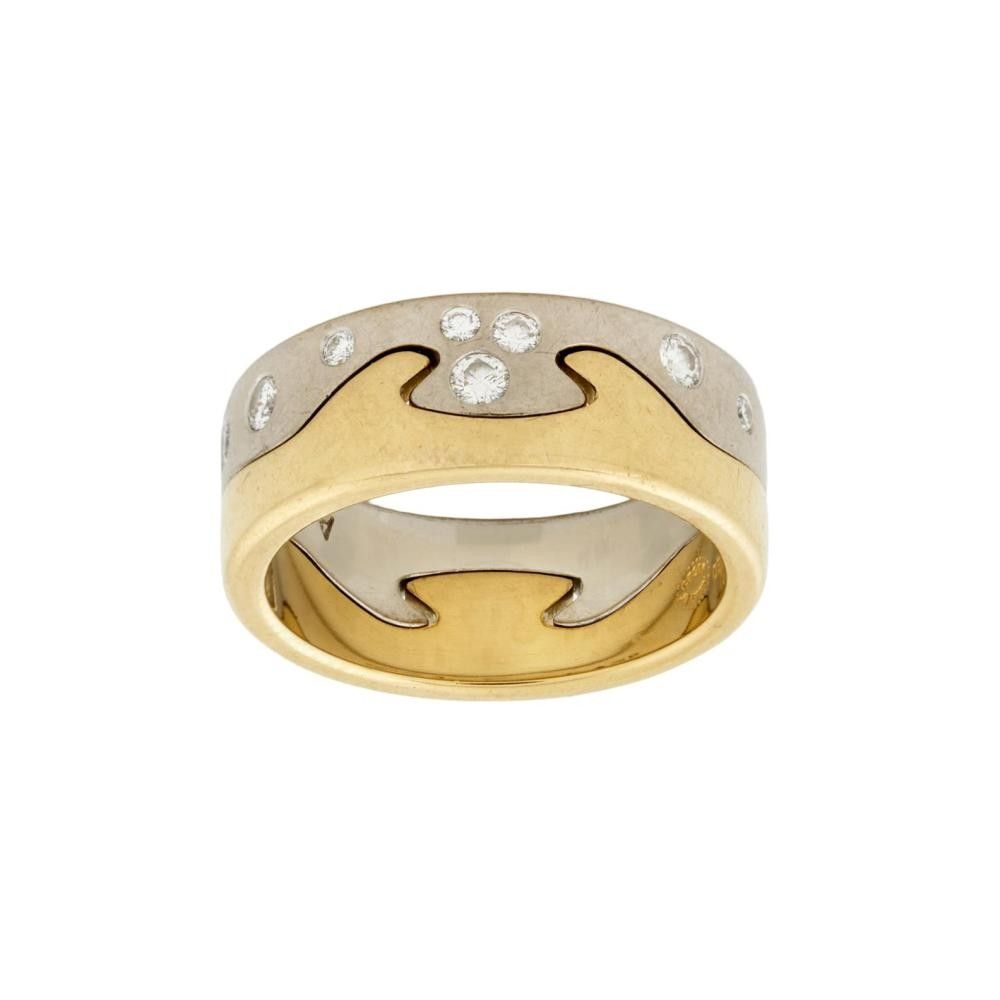 Georg Jensen 18ct Two Tone Gold Diamond Fusion Ring - Rings - Jewellery
