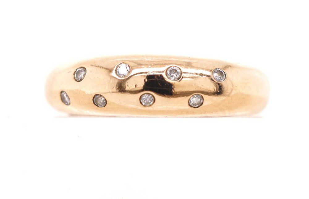 Diamond Punch Set Rose Gold Ring, 9ct, Size M - Rings - Jewellery