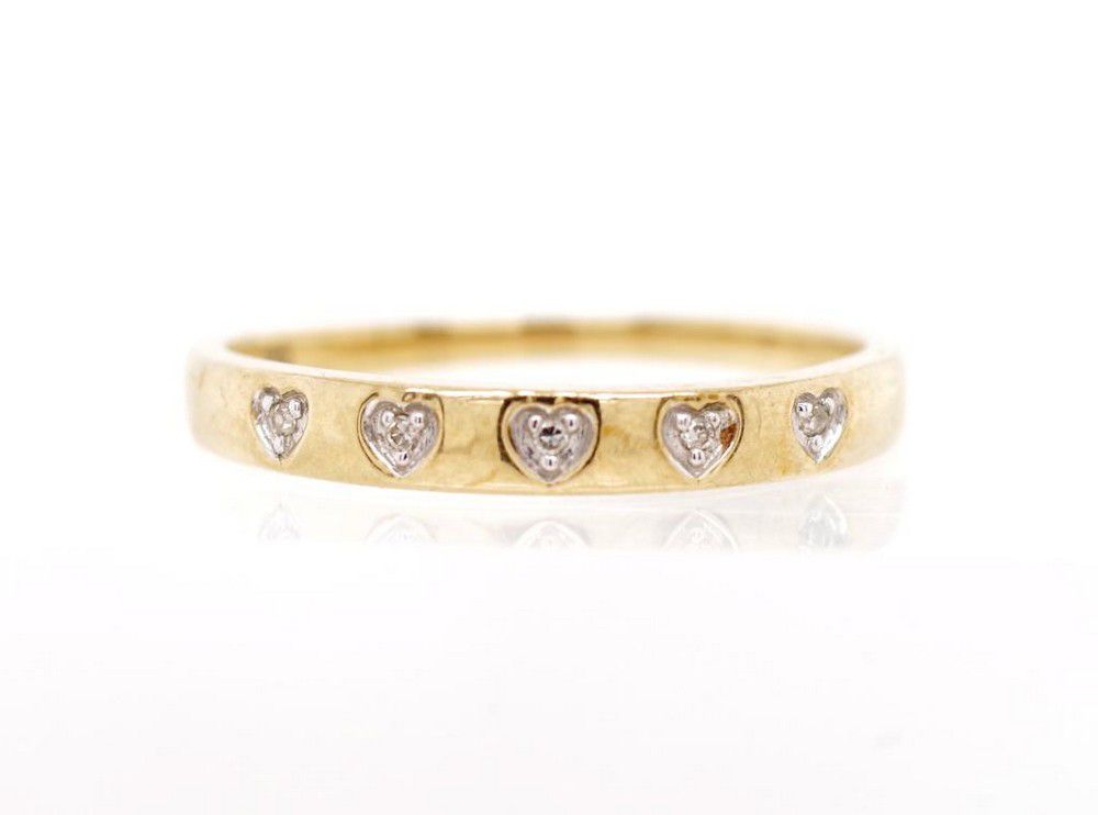 6 Stone Diamond 9ct Gold Ring, Size O-P - Rings - Jewellery