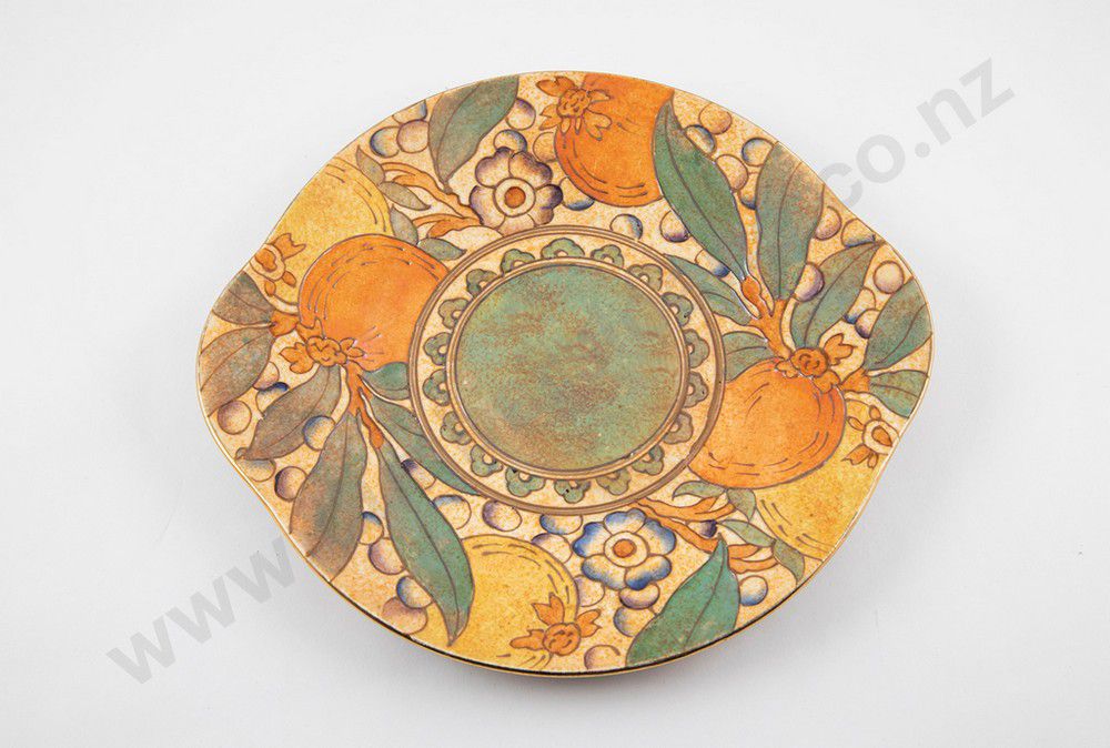 Charlotte Rhead Fruit & Flower Cake Plate - Rhead, Charlotte - Ceramics