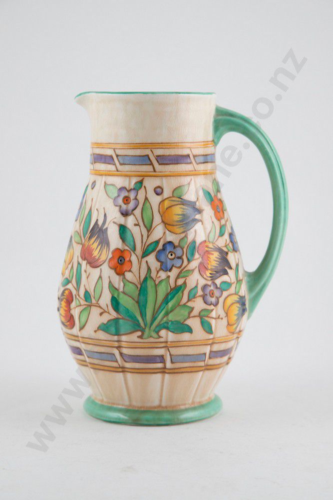 Charlotte Rhead Tulip Jug, Fluted Baluster Shape, 23cm - Rhead ...